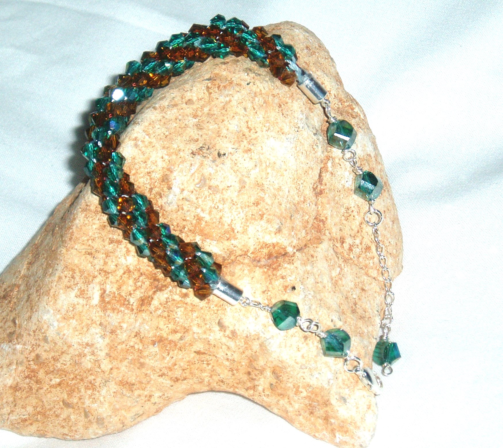 Green And Brown Crystal Bracelet on Luulla